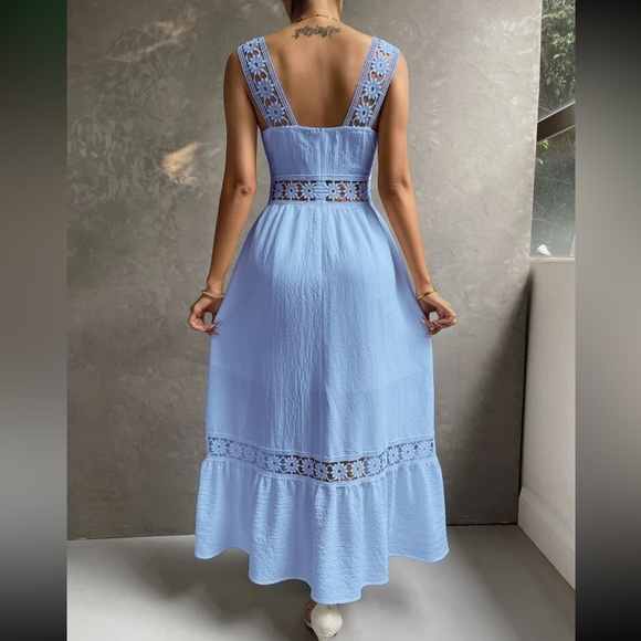 Dresses | Boho Lace Insert Maxi Dress | Poshmark